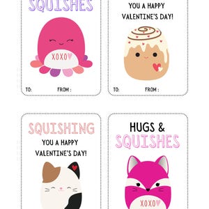 Squishmallow Valentine's Day Cards, Printable Adorable Card Bundle, 2 ...