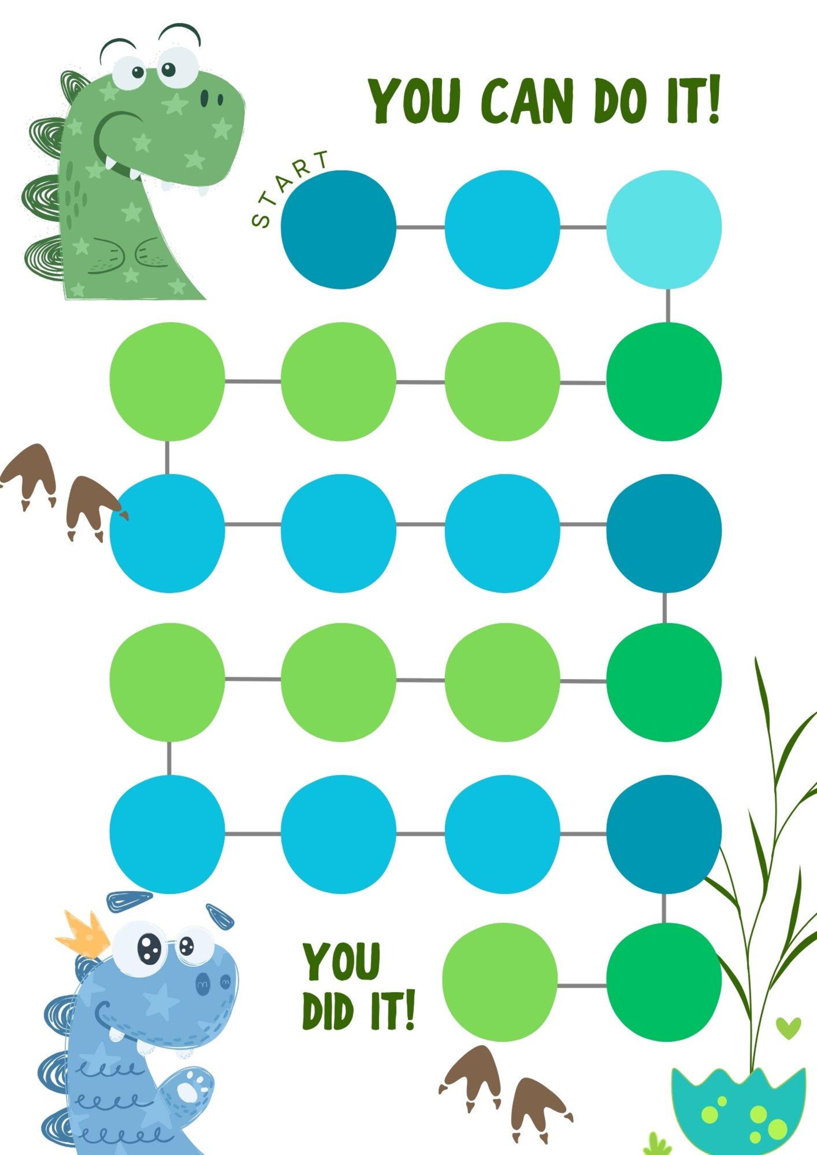 PRINTABLE Encouragement Chart, Reward Chart for Kids, Dinosaur Reward ...