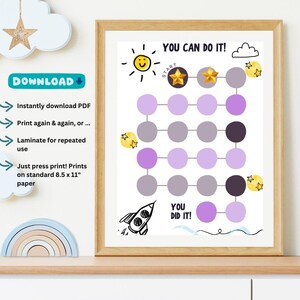 PRINTABLE Encouragement Chart, Reward Chart for Kids, Sun and Stars ...