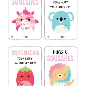 Squishmallow Valentine's Day Cards, Printable Adorable Card Bundle, 2 ...