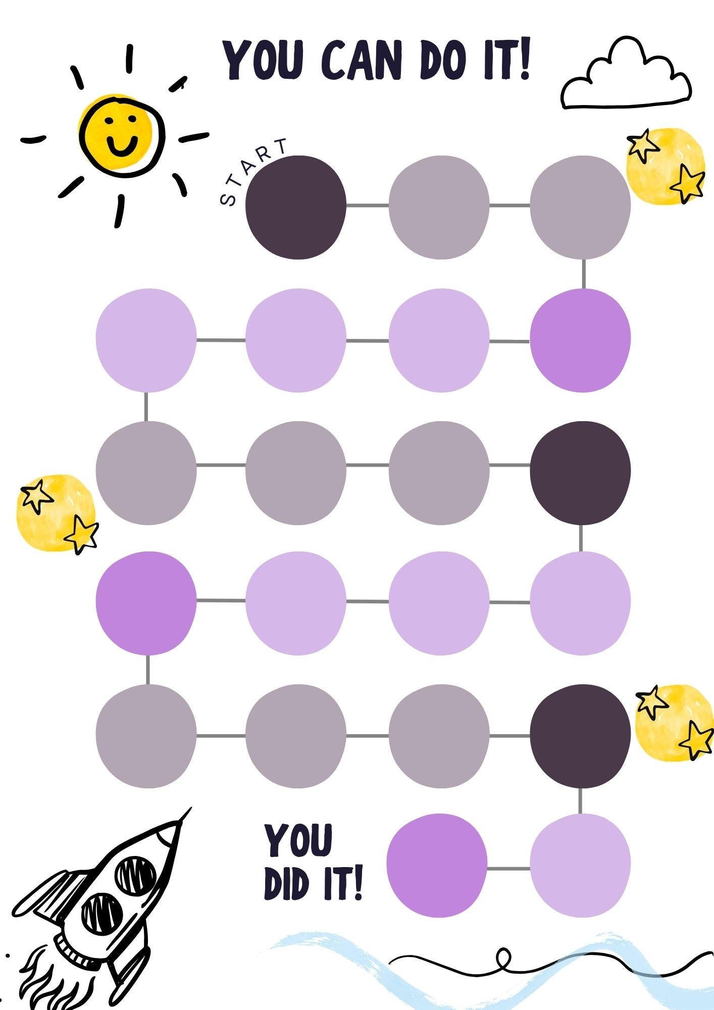 PRINTABLE Encouragement Chart, Reward Chart for Kids, Sun and Stars ...
