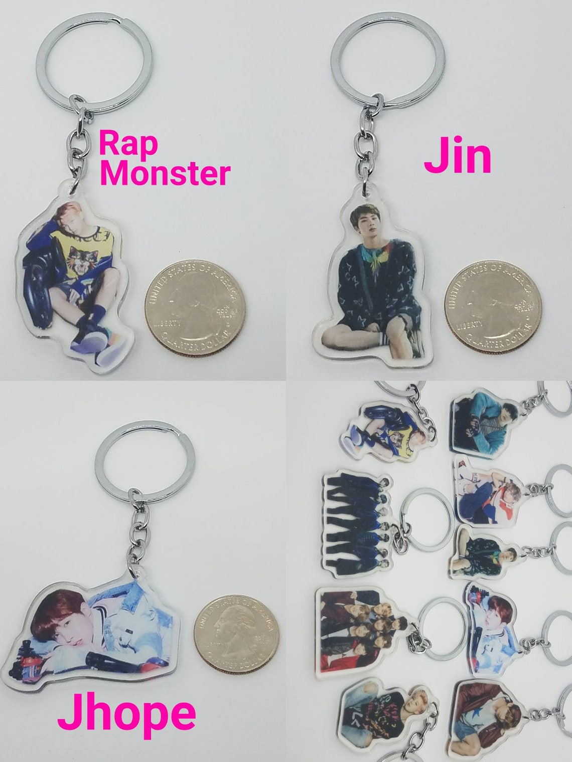 KPOP BTS Double-Sided Acrylic Keychain BTS Keychains Bangtan V | Etsy