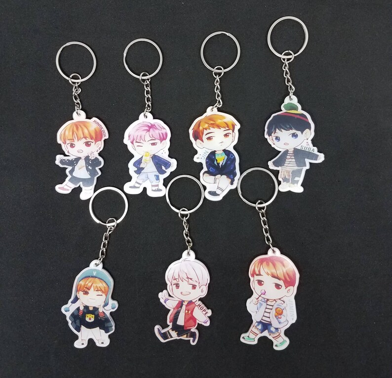 Cute Kpop BTS Bangtan Boys Acrylic BTS Keychain Keyring - Etsy Australia