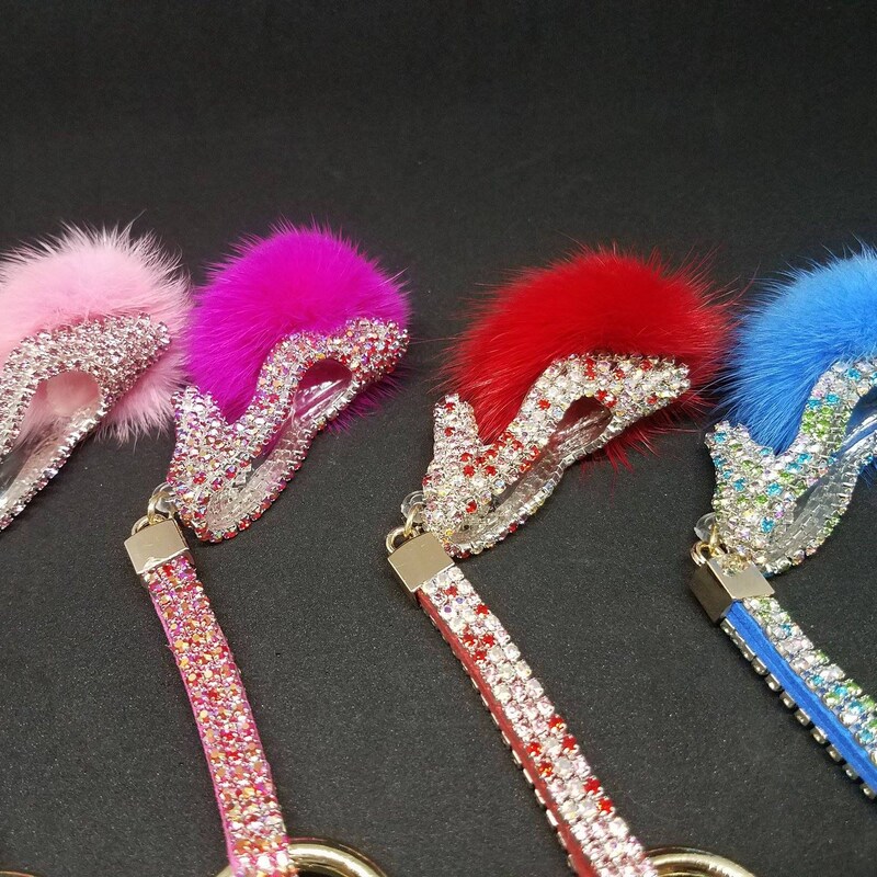 Rhinestone Shoe Keychain - Etsy