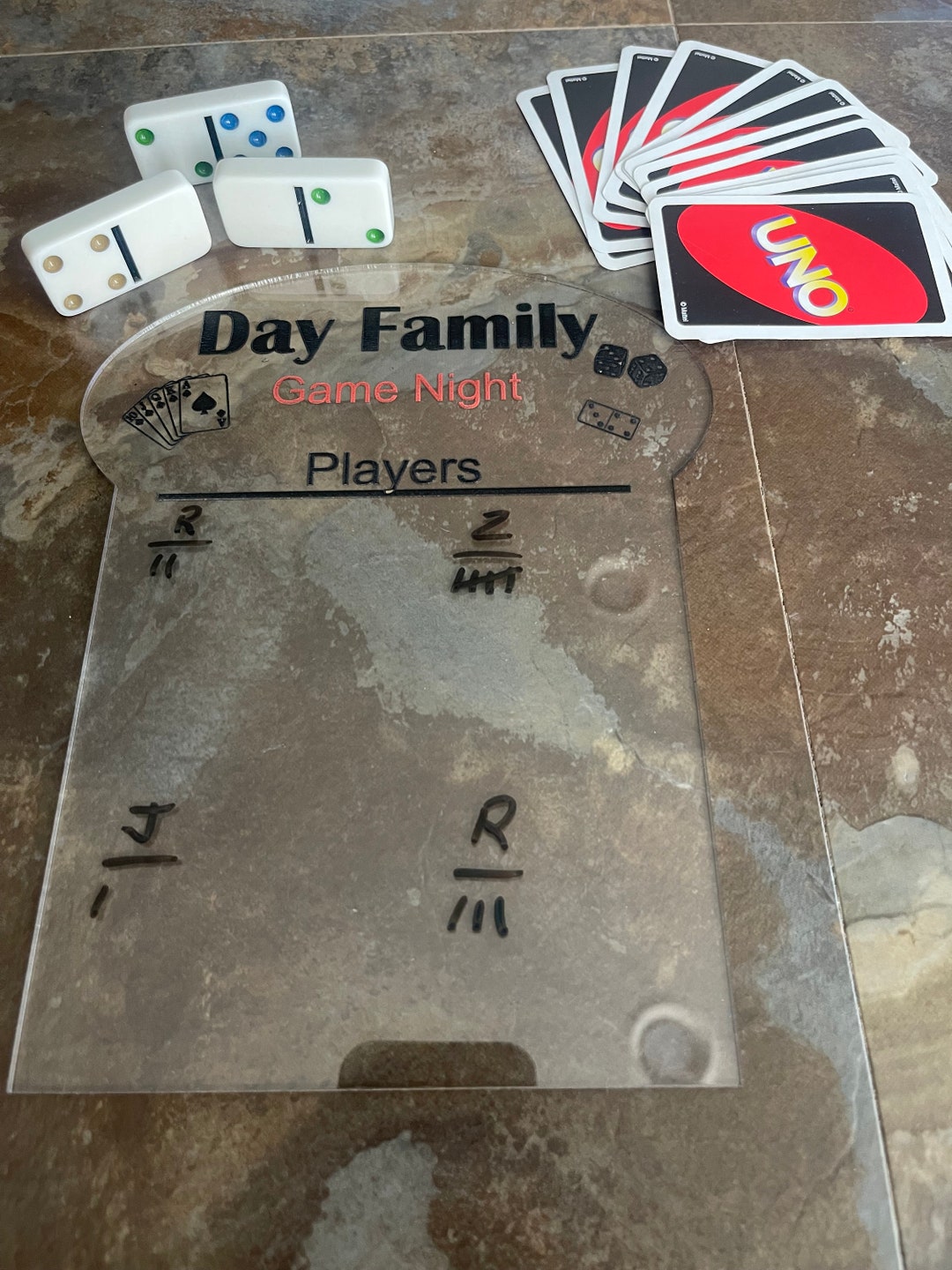 Acrylic Game Night Score Card - Etsy Australia