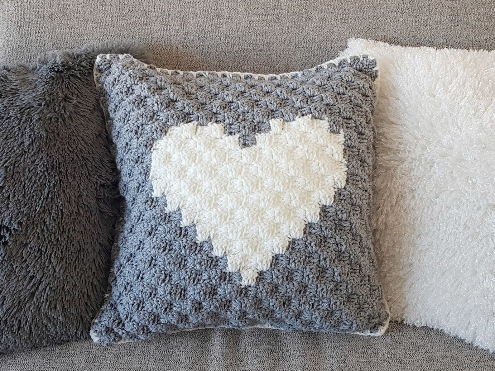 Sweetheart Pillow Cover C2C Crochet Pattern Digital - Etsy