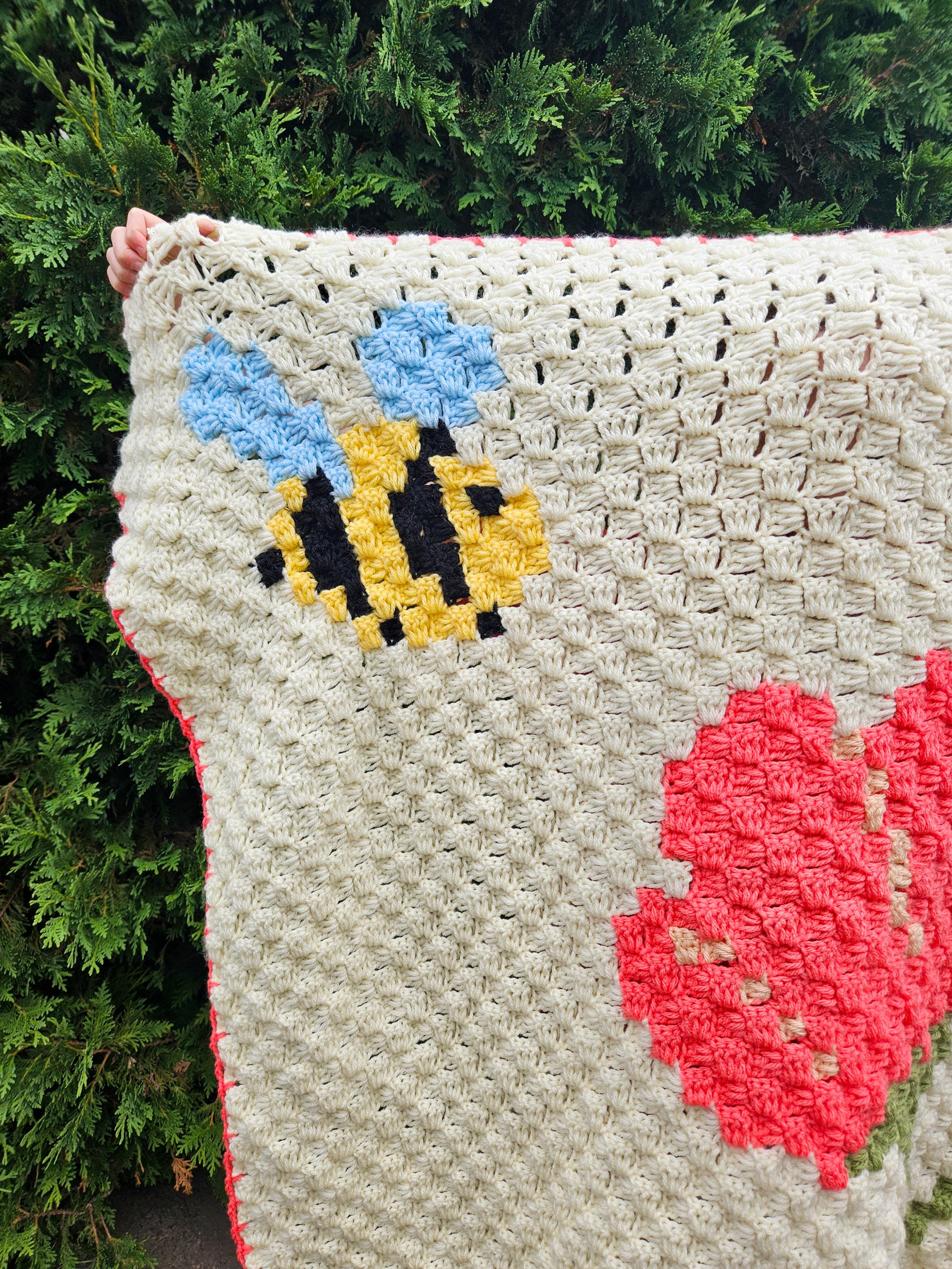 Bumble Bee Baby Blanket Pattern | Honey Bee Blanket | Flower Baby ...