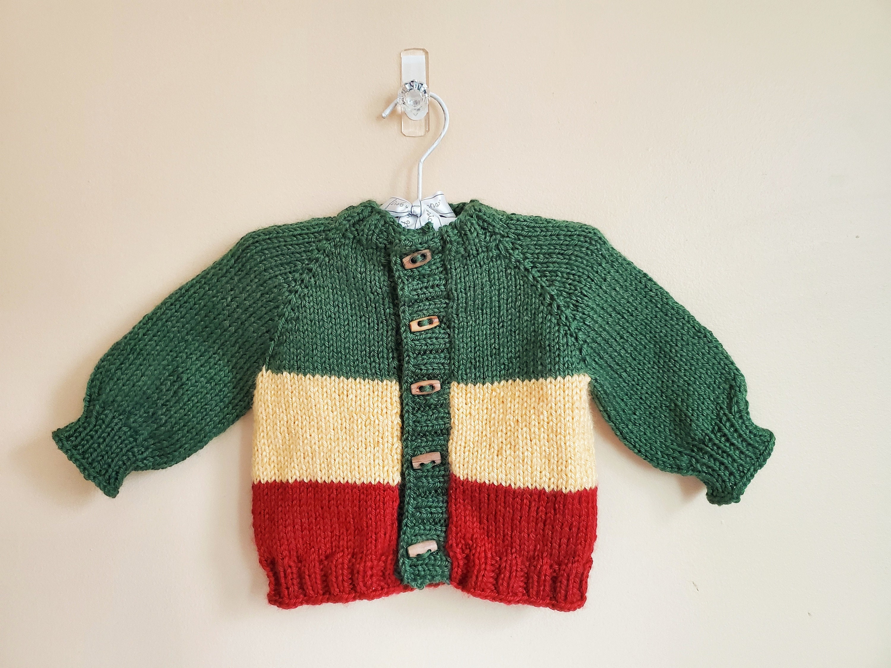 Kids Color Block Cardigan Knitting Pattern Digital Download Only Top ...