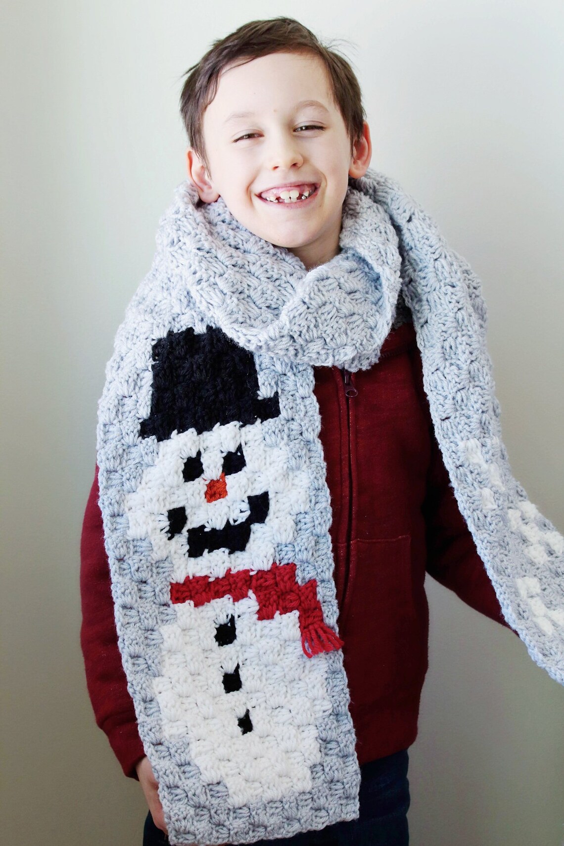 C2C Crochet Snowman Scarf Pattern Digital Download Crochet - Etsy