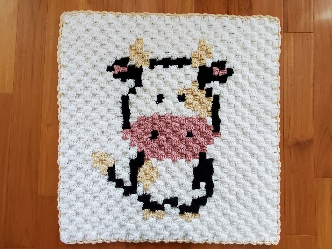 C2C Crochet Cow Baby Blanket Pattern Crochet Pattern Only - Etsy