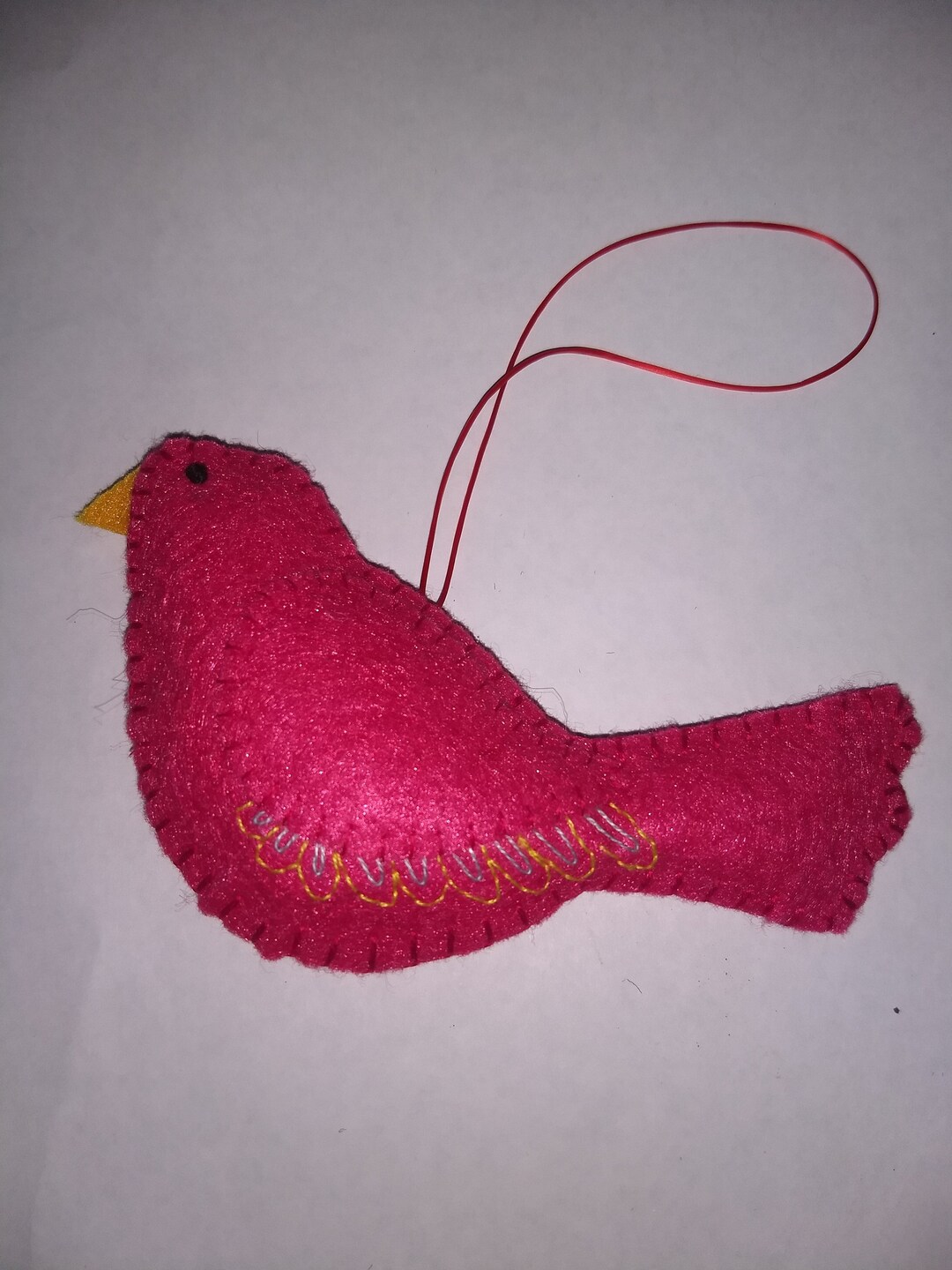 Decorative Red Bird Felt Ornament - Etsy