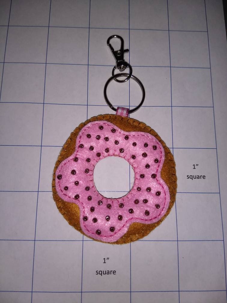 Donut Pink Felt Key Ring - Lobster Clasp - Etsy.de