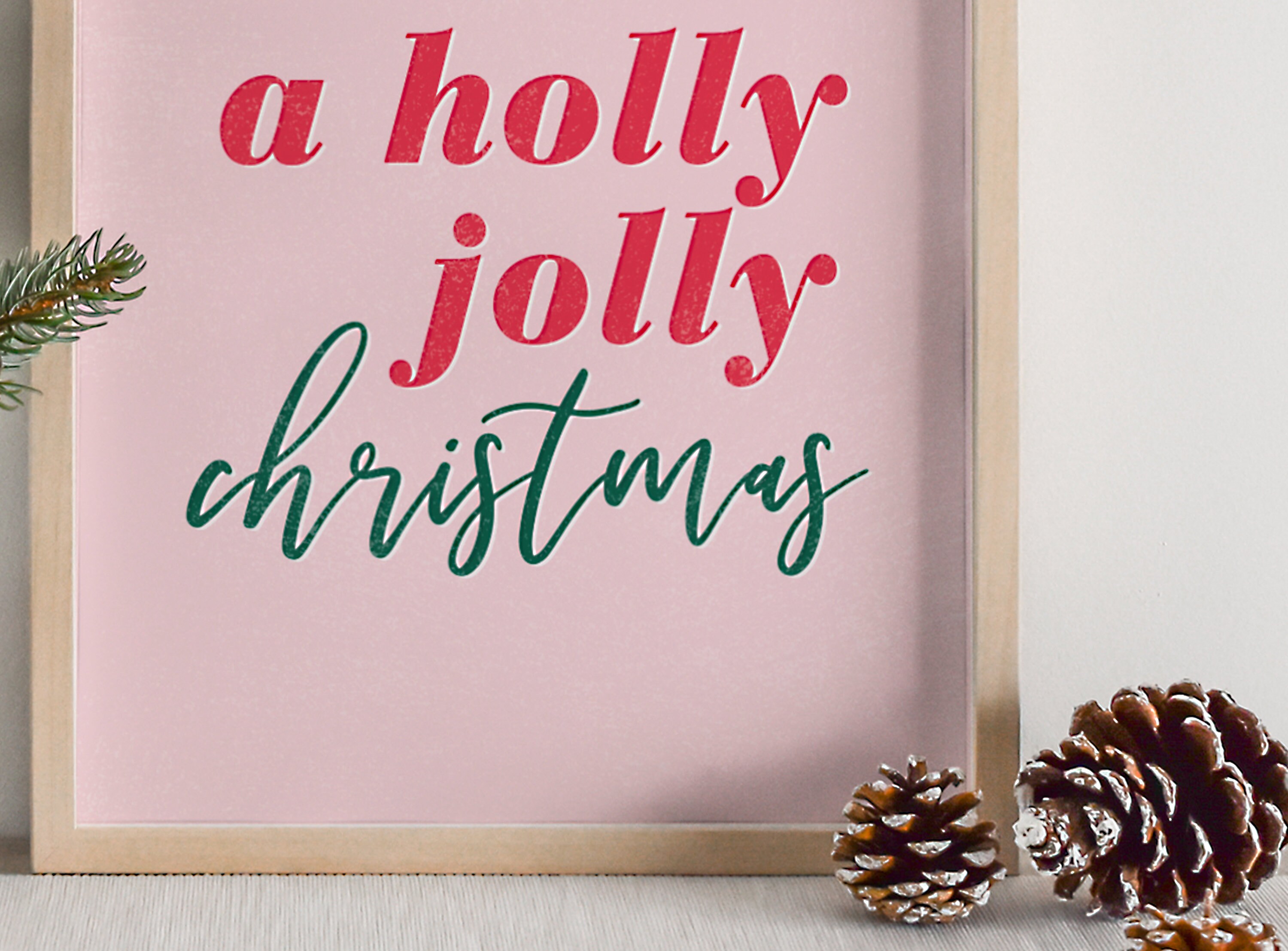 Holly Jolly Print, Christmas Printable Wall Art, Christmas Decor ...
