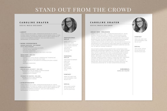 Cv Template With Photo Professional Resume Template Best | Etsy