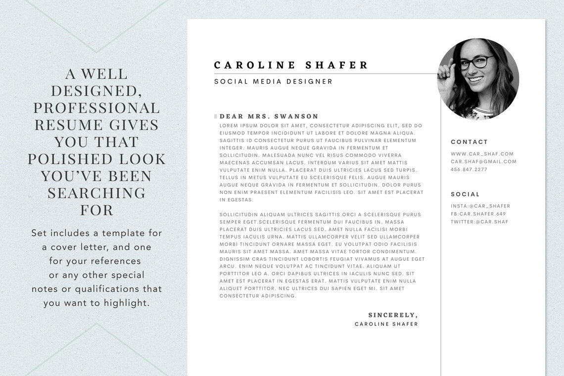 Cv Template, With Photo, Professional, Resume Template, Best Resume ...