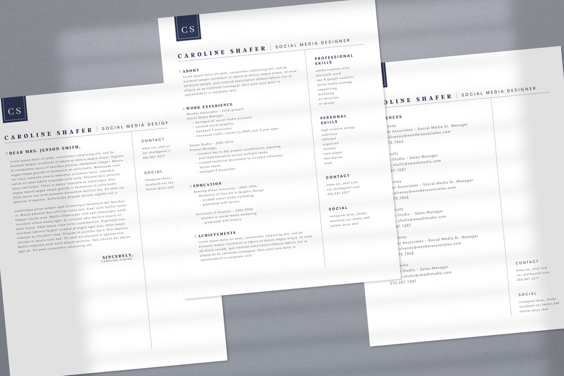 Cv Template Simple Professional Resume Template Best - Etsy