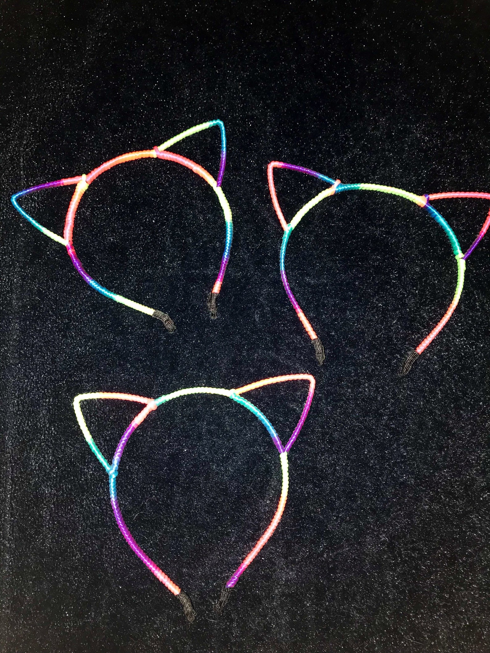 Rainbow Cat Ear Headband Etsy