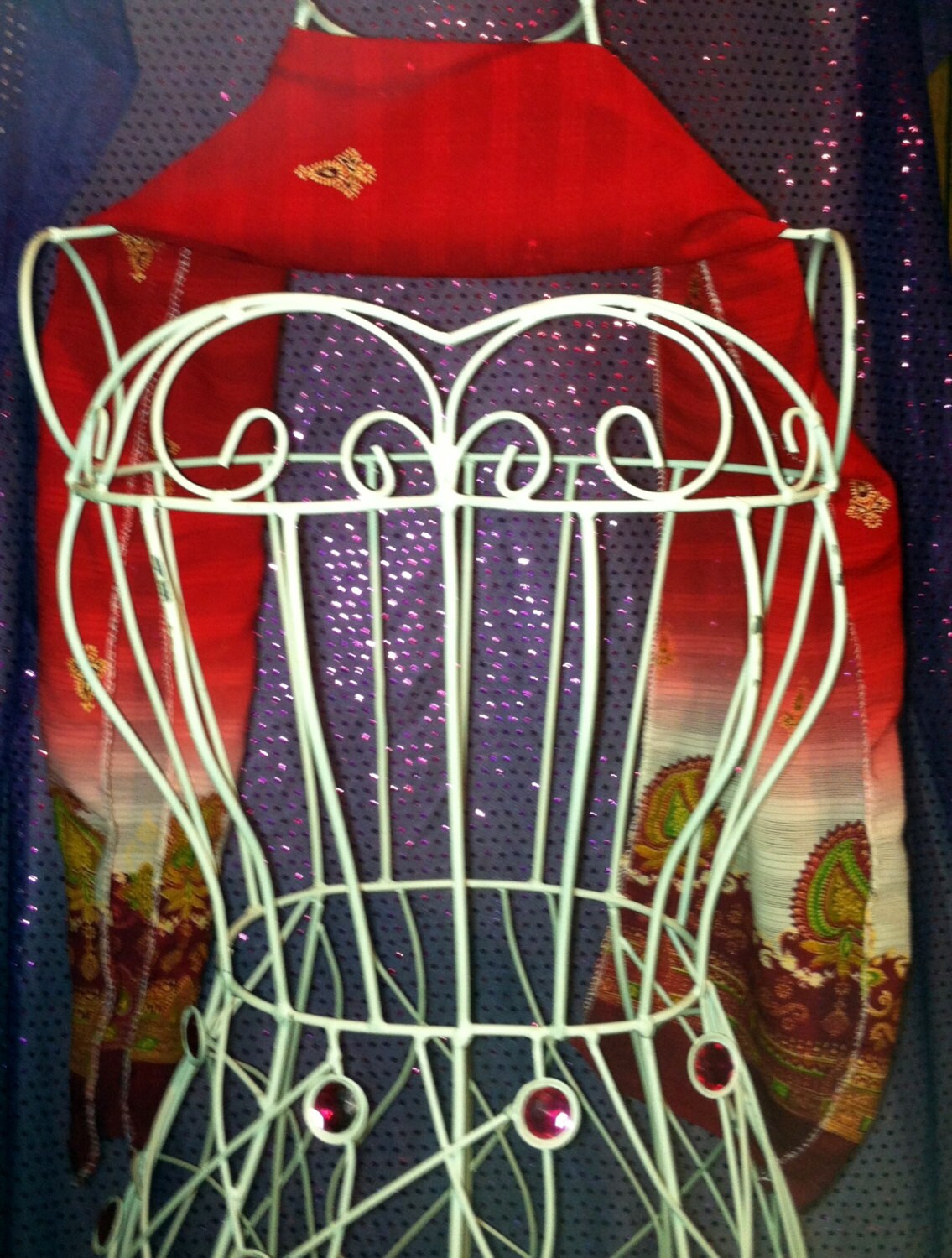 Red Indian Silk Chiffon Scarf - Etsy