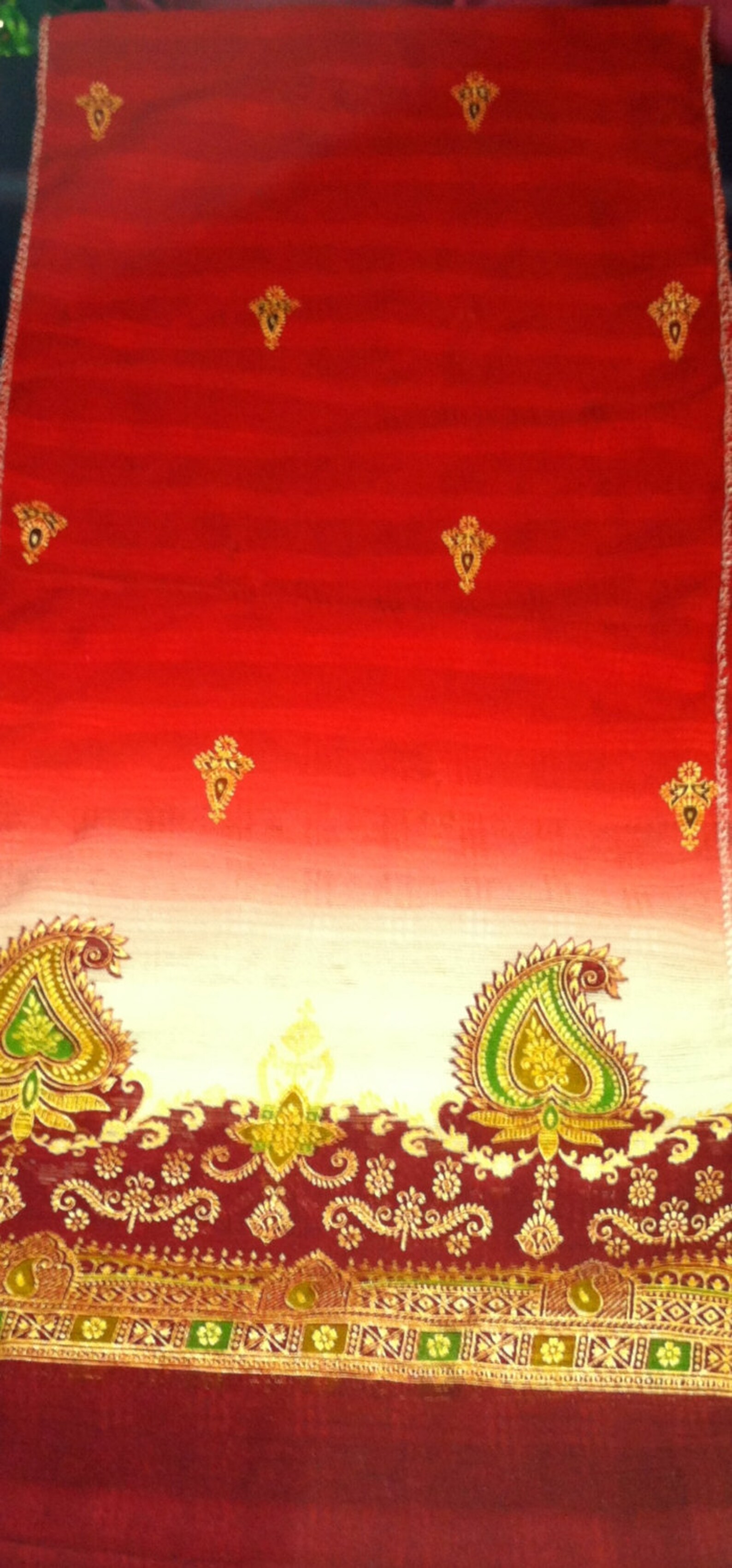 Red Indian Silk Chiffon Scarf - Etsy