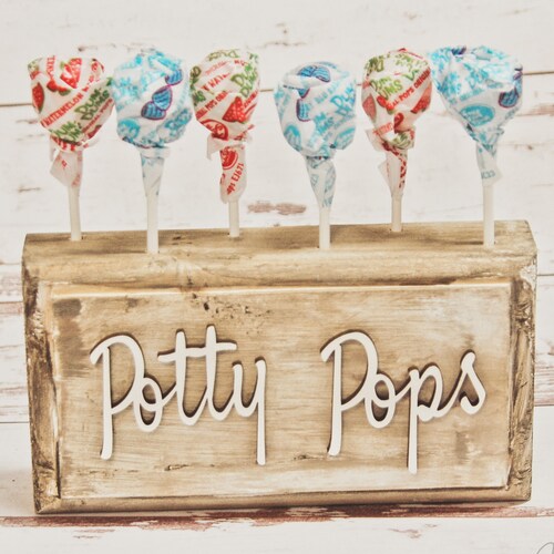 Potty Pops Wood Sign Potty Training Bathroom Decor Potty | Etsy