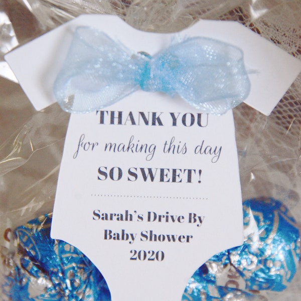 Drive by Baby Shower Thank You Tags - Etsy