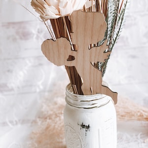 Wood Cupid With Heart, Cupid Cake Topper, Vintage Cupid, Valentine ...