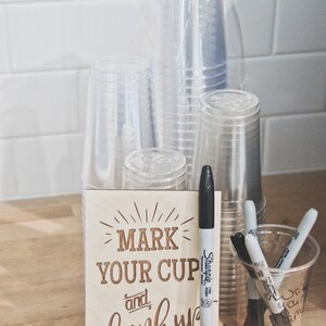Mark Your Cup Sign, Party Cup Marker Sign, Write Your Name Sign ...