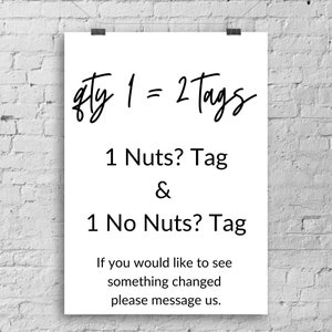 Nuts or No Nuts Gender Reveal Tags, Gender Reveal Candy Tags, Boy or ...