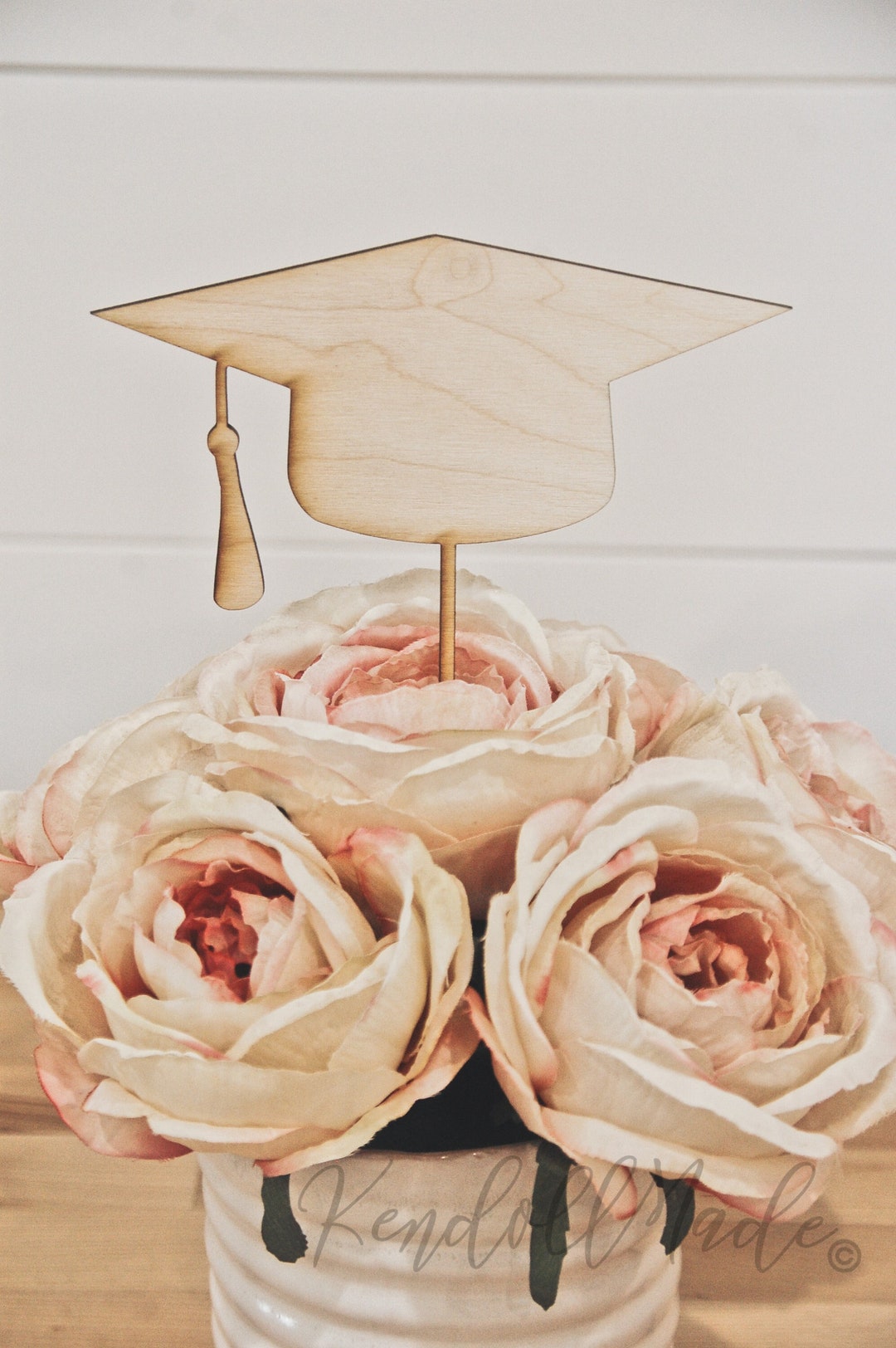Graduation Centerpiece Idea for Her, Pink Graduation Decor, Wood Grad ...