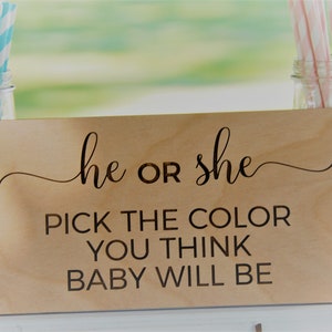 He or She Gender Reveal Sign, Summer Reveal BABY-Q, Baby Reveal BBQ ...