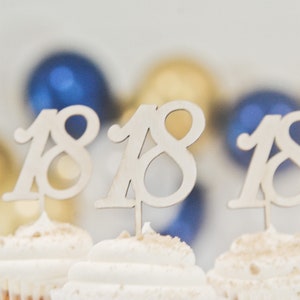 18th Birthday Cupcake Toppers, 18th Birthday Decoration, Party Ideas ...
