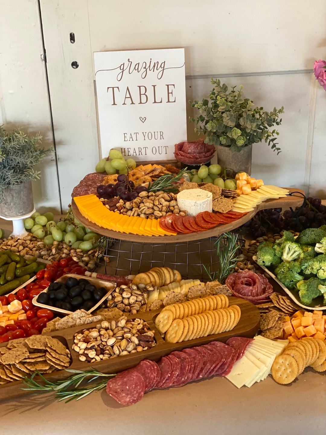 Grazing Table Sign, Wedding Charcuterie Table, Bridal Shower Eat Your ...