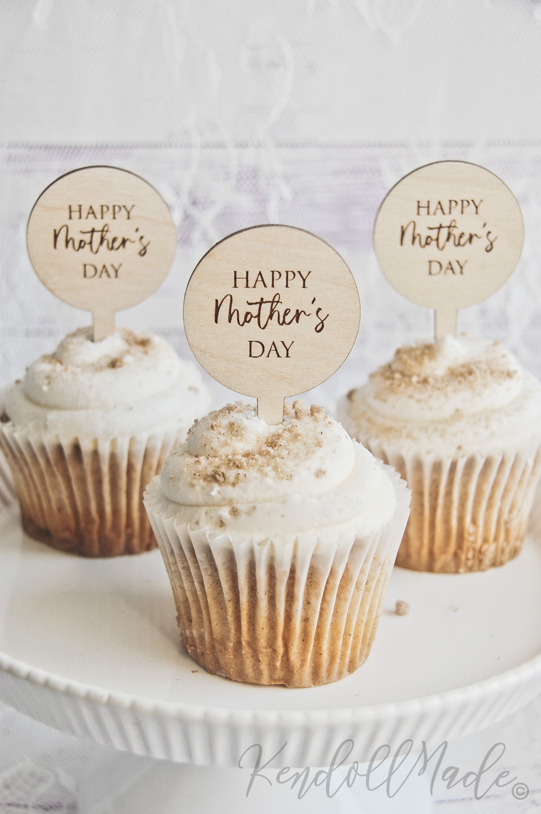 Mother's Day Cupcake Toppers, Mothers Day Wood Picks, Mothers Day Party ...