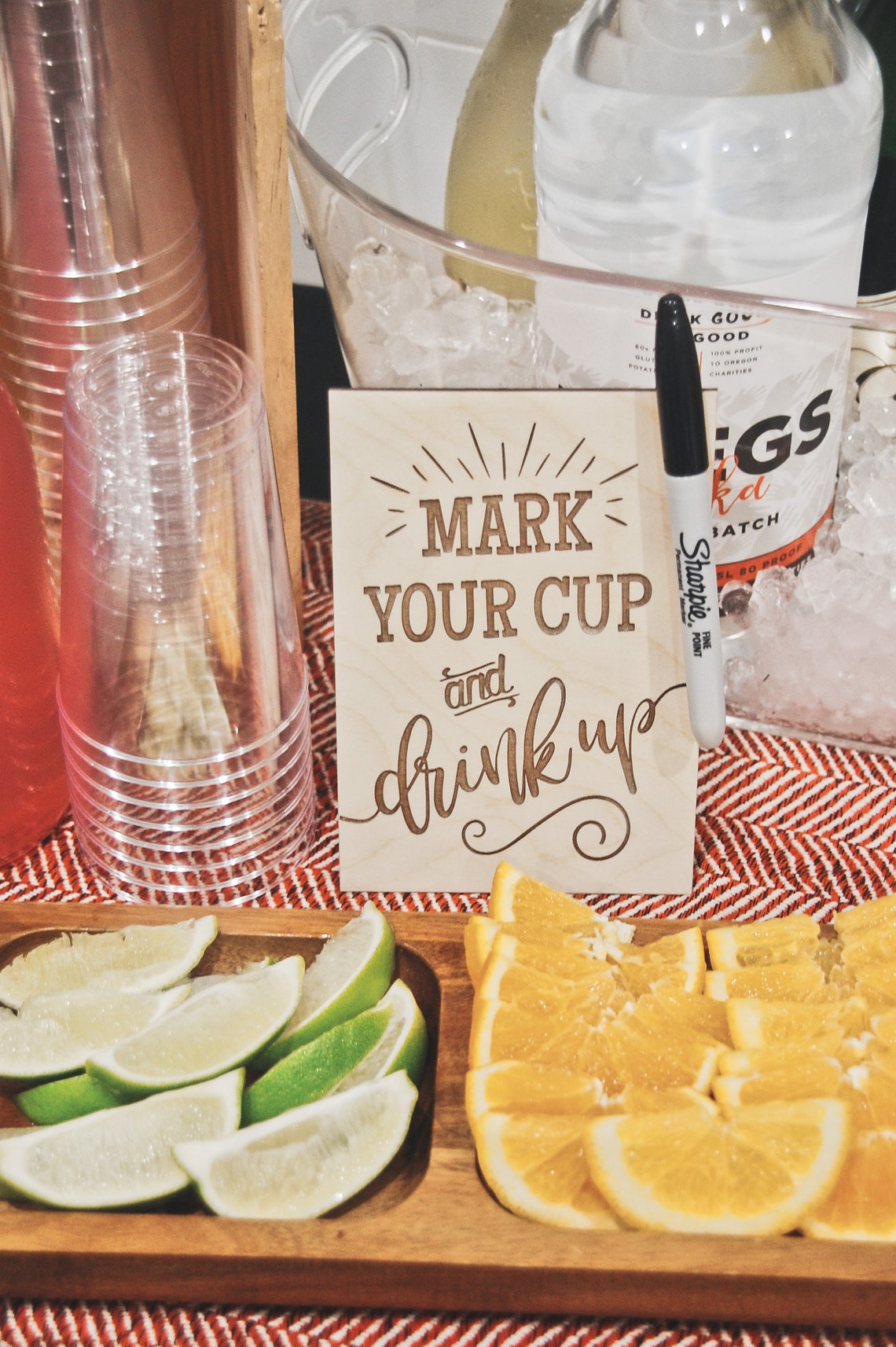 Mark Your Cup Sign, Party Cup Marker Sign, Write Your Name Sign ...