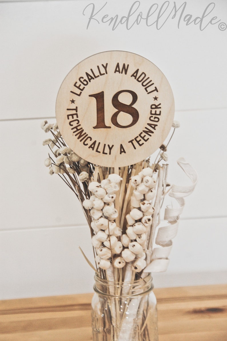 Funny 18 Birthday Party Decoration, 18th Birthday Cake Topper, Birthday ...