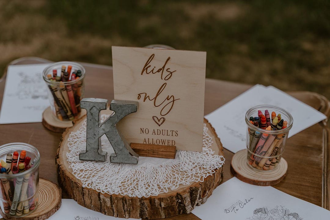 Kids Only Sign, Kids Table Wood Sign for Weddings, Kid Table Signage ...