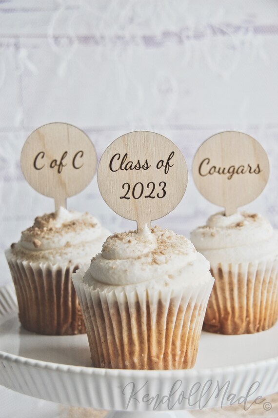 Graduation Cupcake Toppers, 2023 graduation picks, highschool grad ...