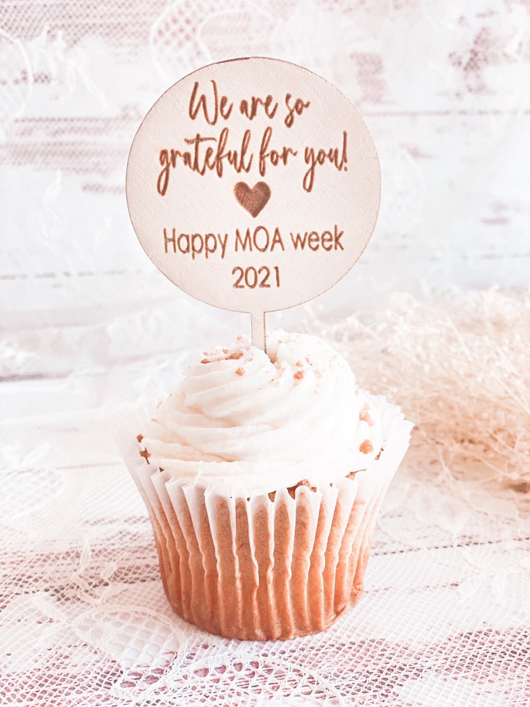 Happy MOA Week Wood Cupcake Toppers Grateful for You Nurses - Etsy