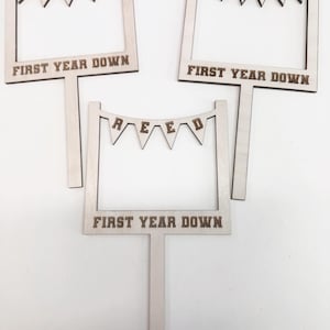 First Year Down Cake Topper, 1 Year Down, Football Cake Topper, 1st ...