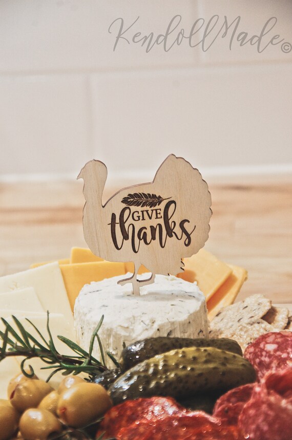 Charcuterie Board Thanksgiving Turkey Pick, Cheese Pick, Wood Food Pick ...