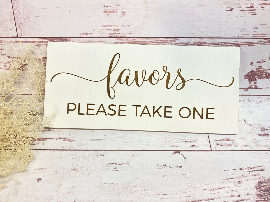 Favors Please Take One ~ SIGN ONLY ~ Rustic Engraved Wood Favor Sign ...