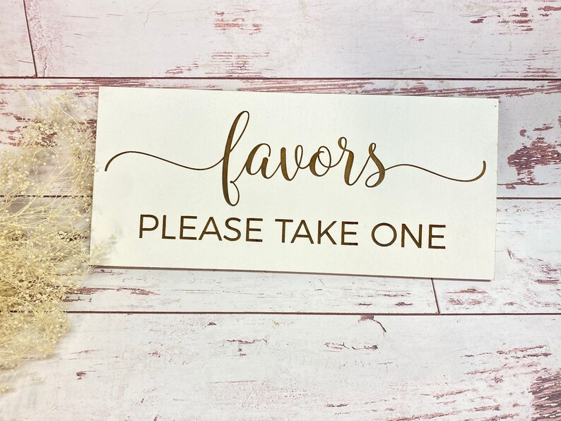 Favors Please Take One ~ SIGN ONLY ~ Rustic Engraved Wood Favor Sign ...