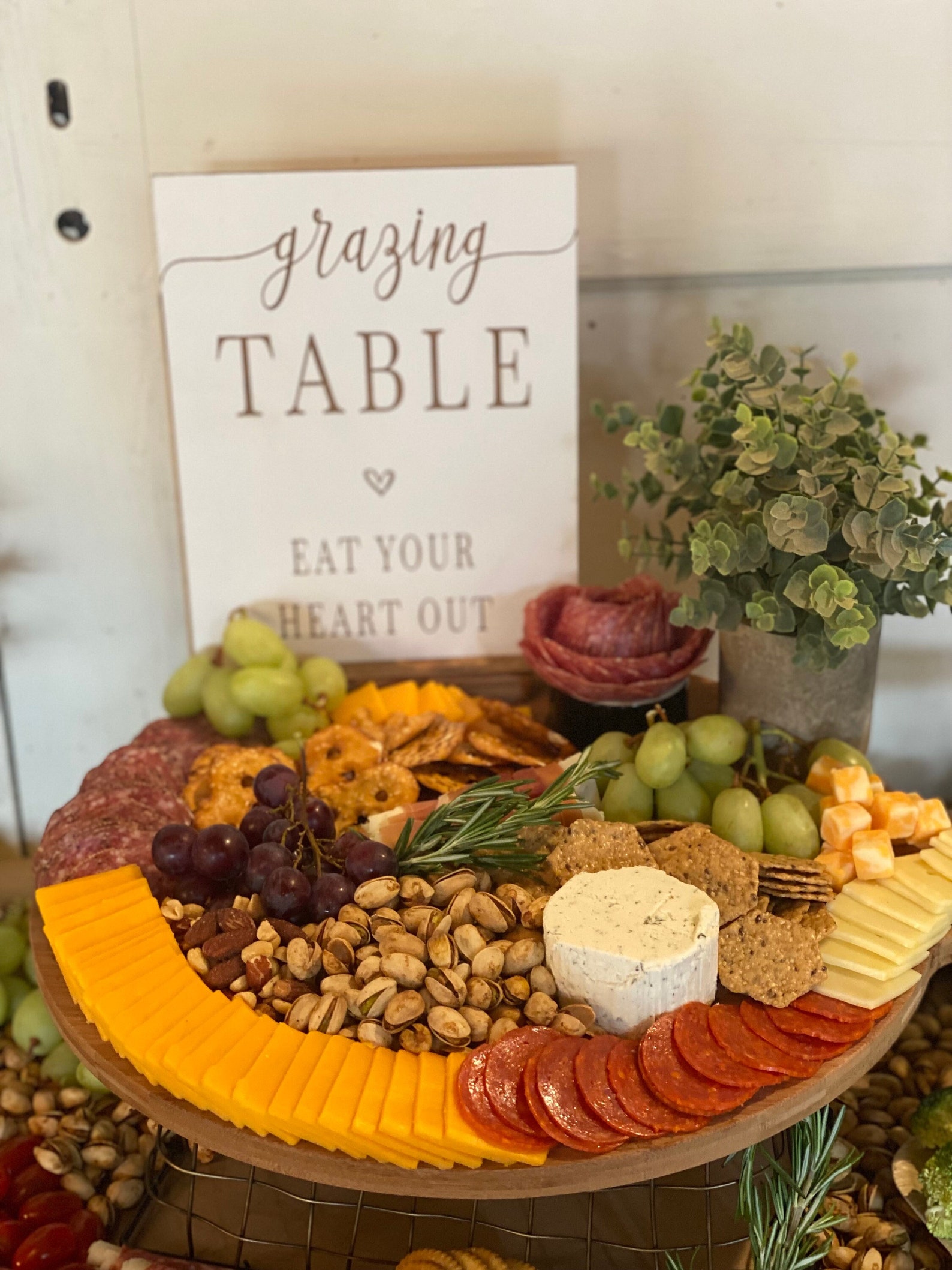 Grazing Table Sign, Wedding Charcuterie Table, Bridal Shower Eat Your ...