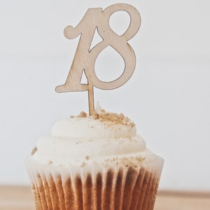 18th Birthday Cupcake Toppers, 18th Birthday Decoration, Party Ideas ...