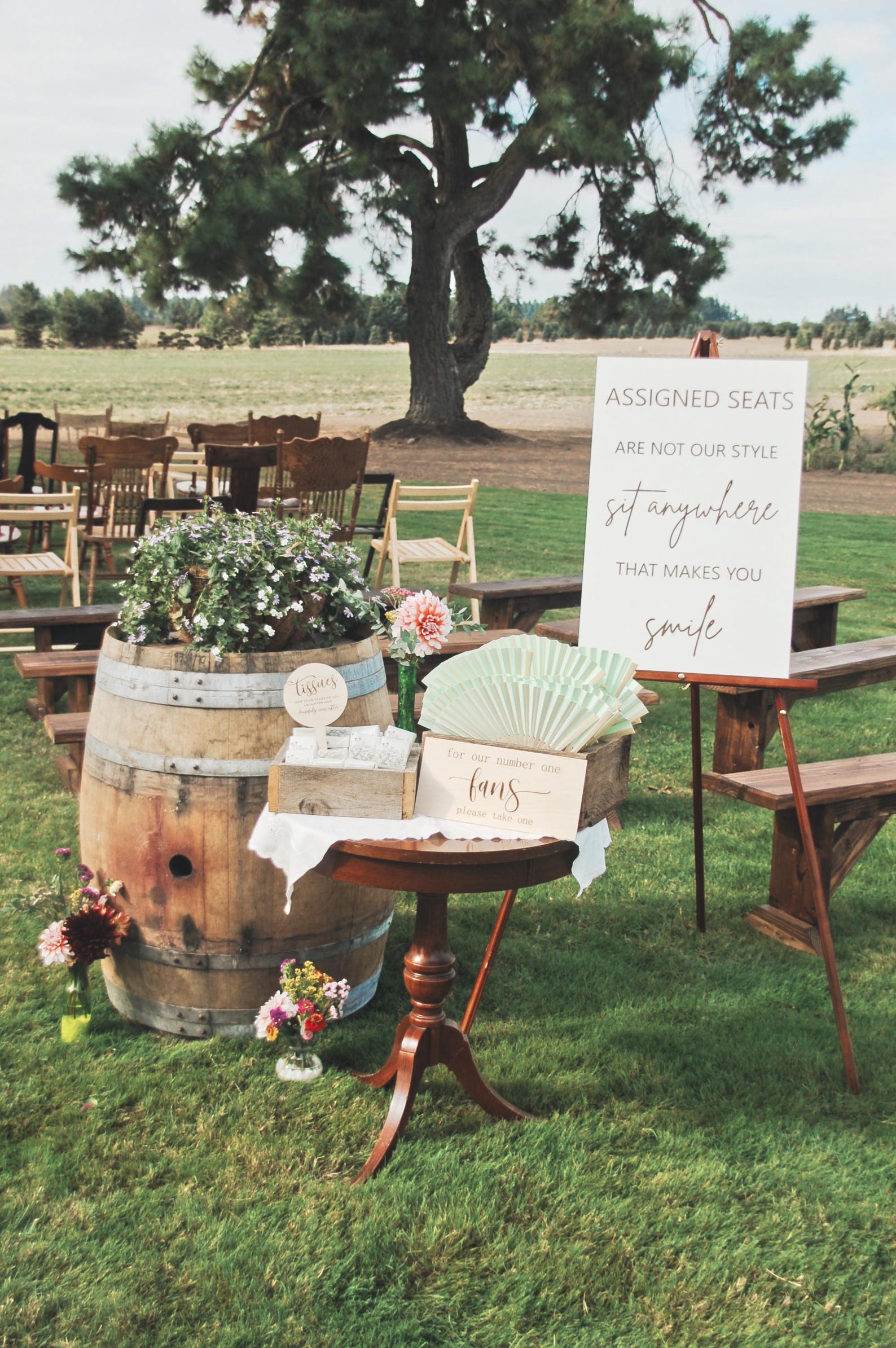 Rustic Tissue Sign for Wedding, Happy Tears Tissue Sign for Wedding ...