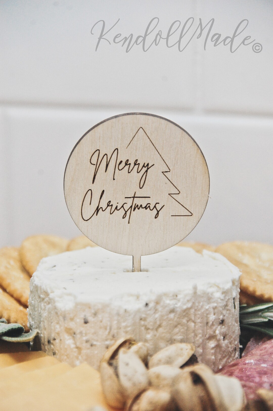 Christmas Charcuterie Board, Food Label Picks, Happy Holidays Wood ...