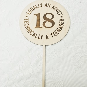 Funny 18 Birthday Party Decoration, 18th Birthday Cake Topper, Birthday ...