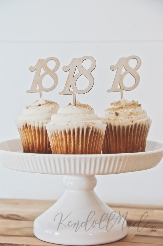 18th Birthday Cupcake Toppers, 18th birthday decoration, party ideas ...