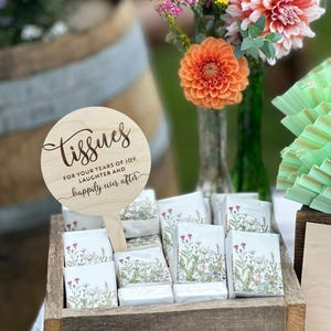 Rustic Tissue Sign for Wedding, Happy Tears Tissue Sign for Wedding ...