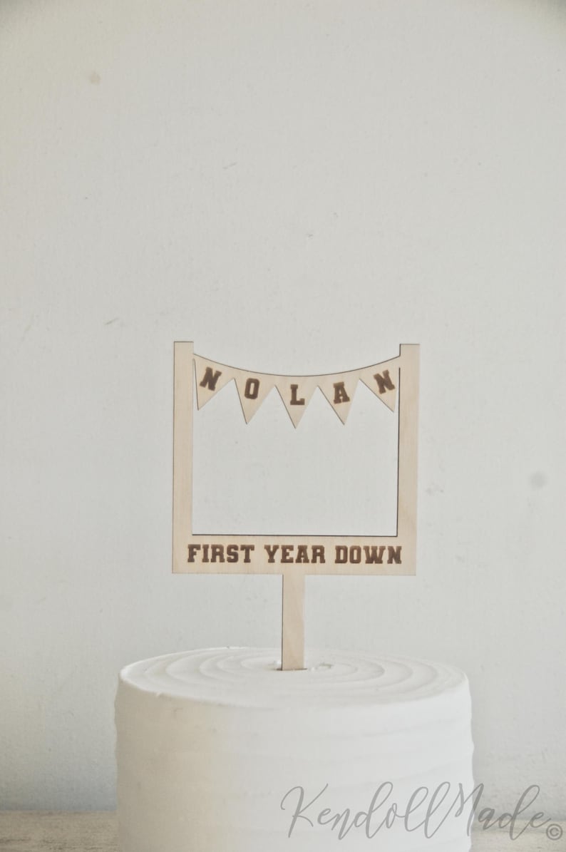 First Year Down Cake Topper, 1 Year Down, Football Cake Topper, 1st ...